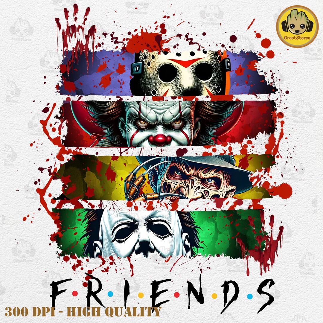 Retro Friends Horror Movie Png, Movie Killer Png, Scary Halloween Png ...