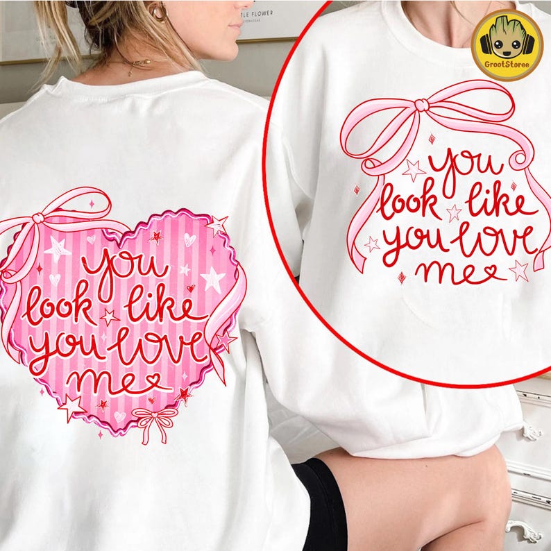 Love Me Valentine PNG, You Look Like You Love Me Clipart, Coquette Bow ...