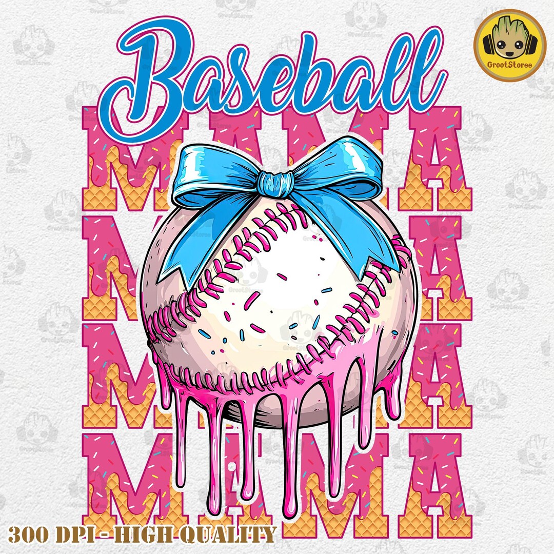 Baseball Mama Drip Png, Baseball Ice Cream Drip Png, Mama Baseball Png ...