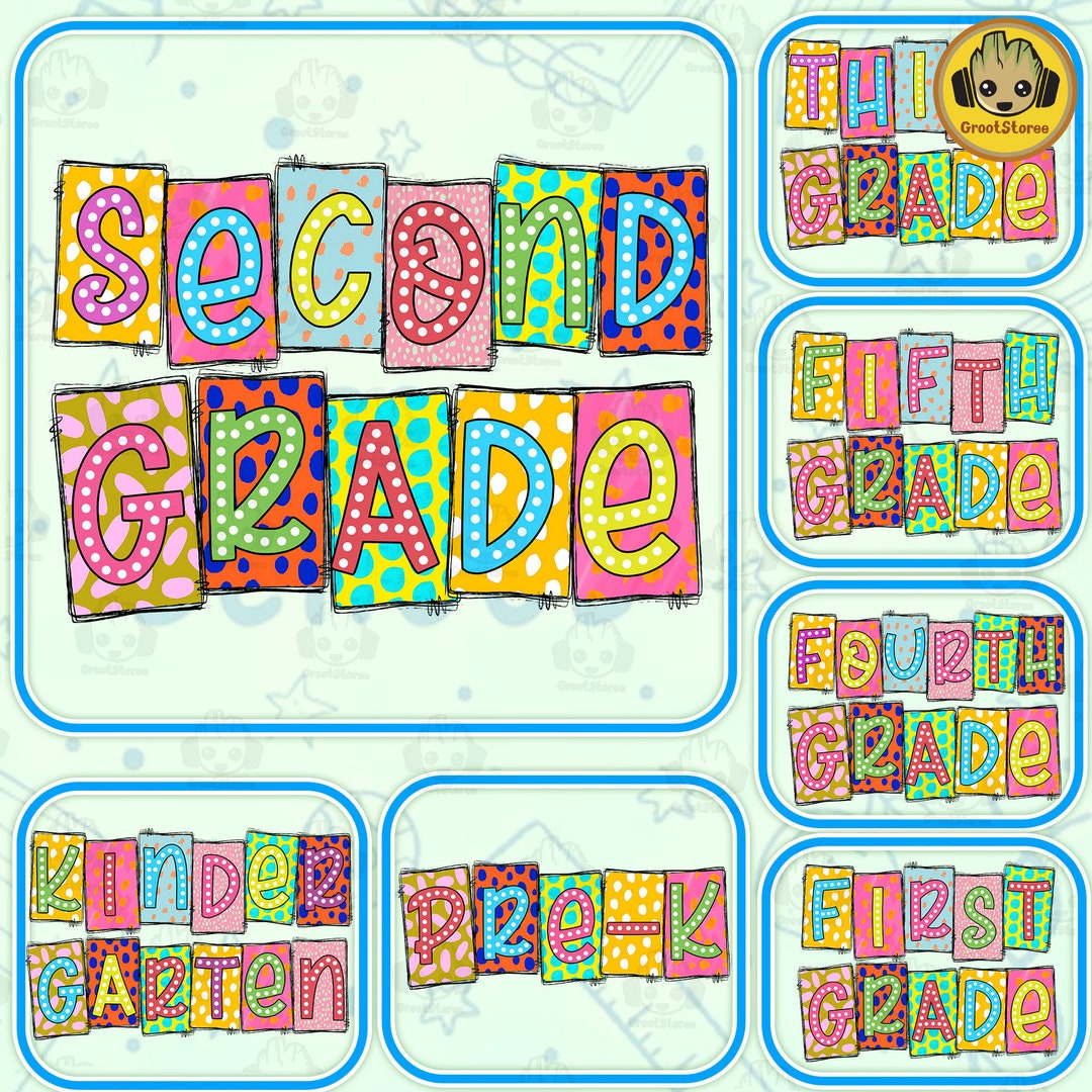 Rainbow Grade Bundle Png, Kindergarten Png, Teacher Appreciation Png ...