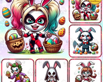 Horror Easter Png Bundle, Prepare to Dye Killer Easter Chibi Png Bundle ...