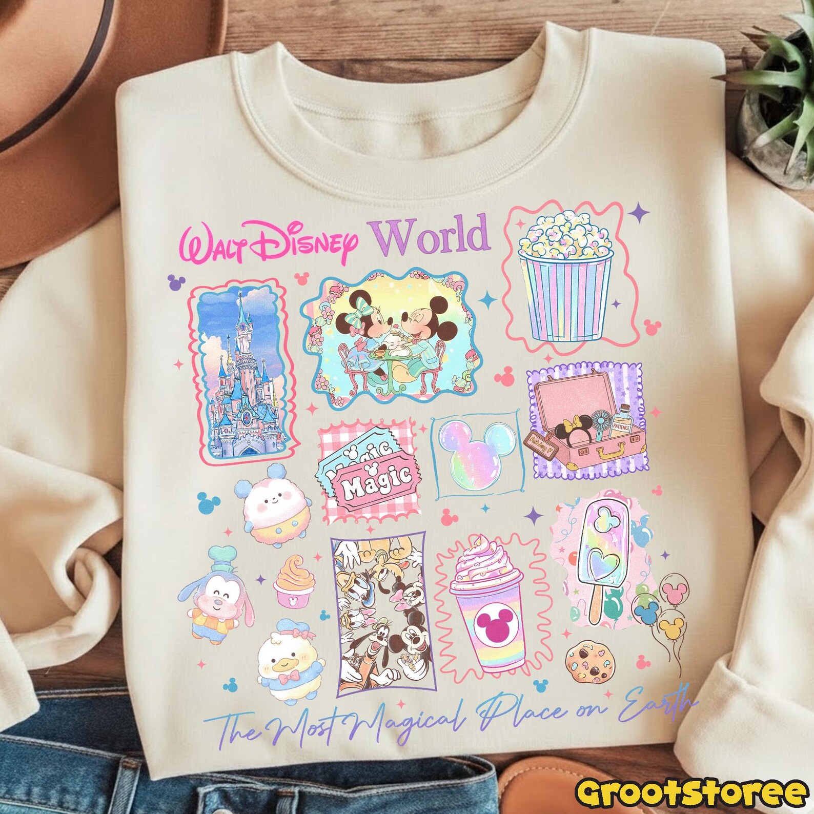 Meet Me on Main Street PNG, Magical Cartoon Stamps PNG, Cartoon Magic ...