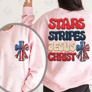 Stars & Stripes and Jesus Christ Png, Christian 4th of July Png ...