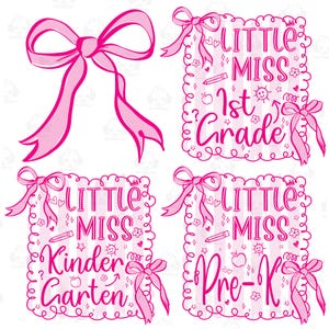 Bundle Little Miss Back to School Png, Preppy Grades Level PNG ...