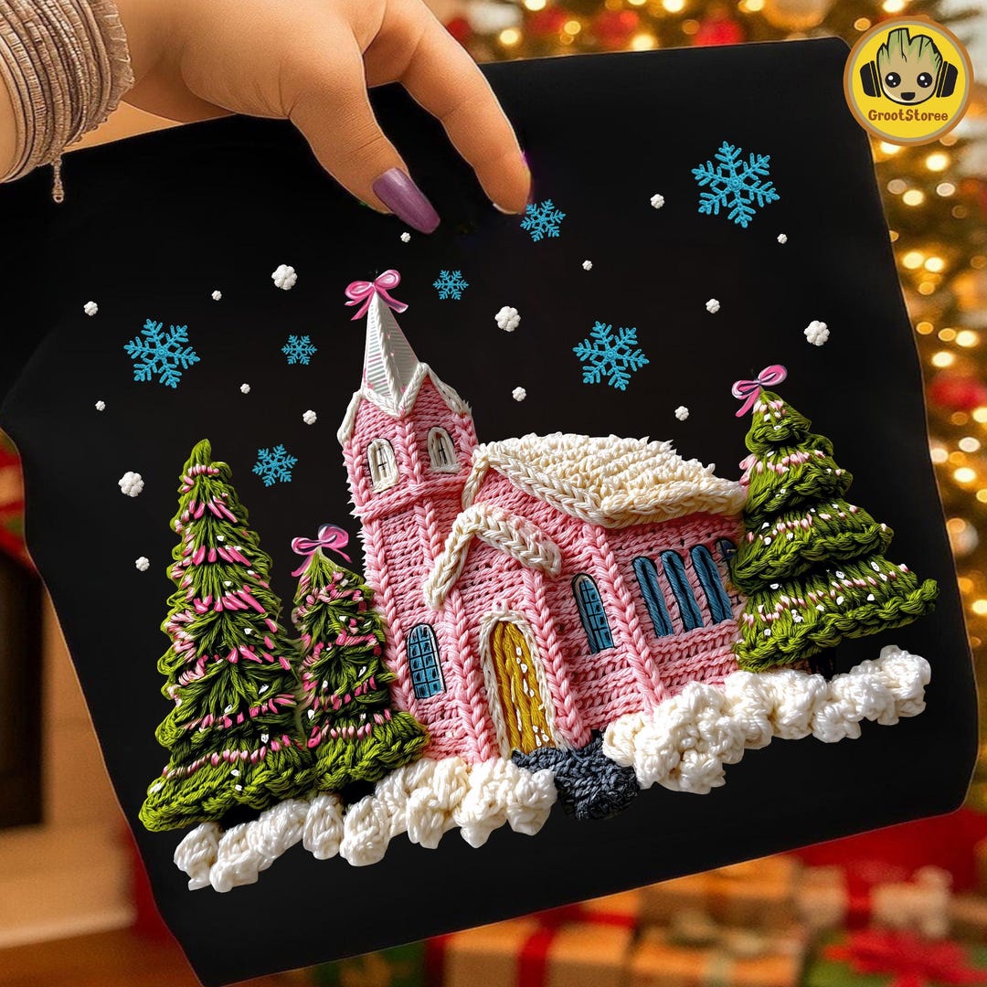 Yarn Crochet Church Christmas PNG, Latch Hook Jesus PNG, Religious ...