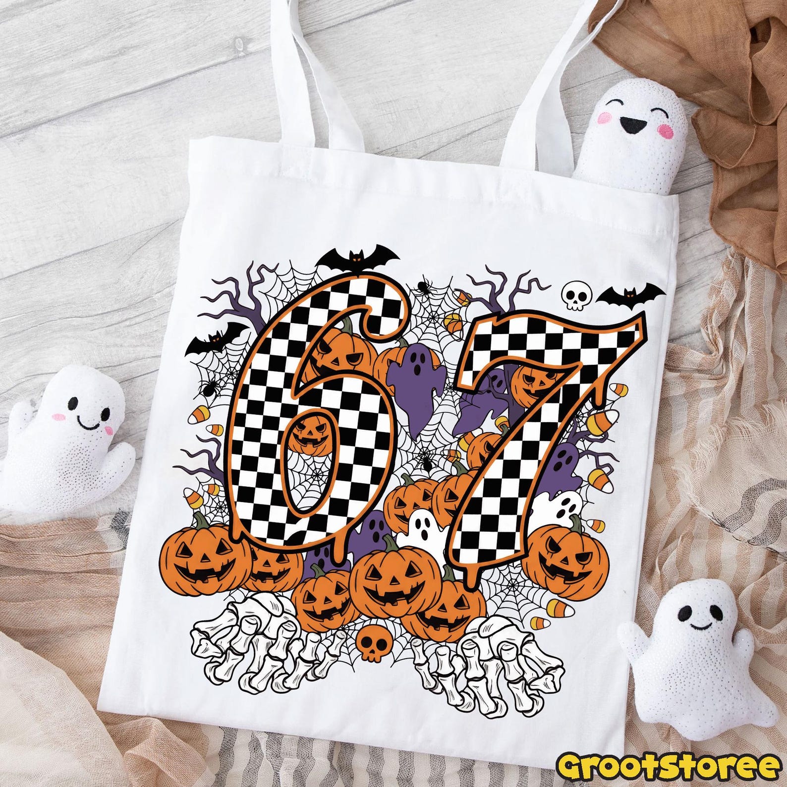 Trendy Six Seven Halloween Png, Spooky Six Seven Skeleton Hands Png ...