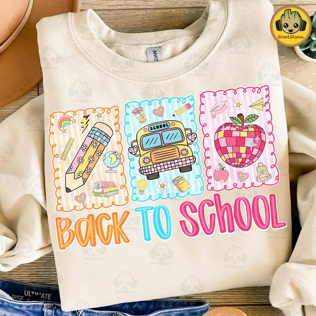 Preppy Back to School Png, Boy Girl School Png, First Day of School Png ...