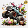 Happy Easter Monster Truck Easter Eggs Toddler Boys Kids Png, Digital ...