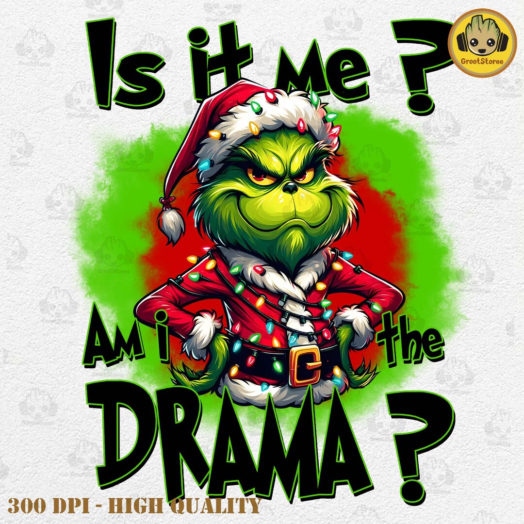 Is It Me Am I the Drama Png, Retro Christmas Png, Funny Christmas Rock ...