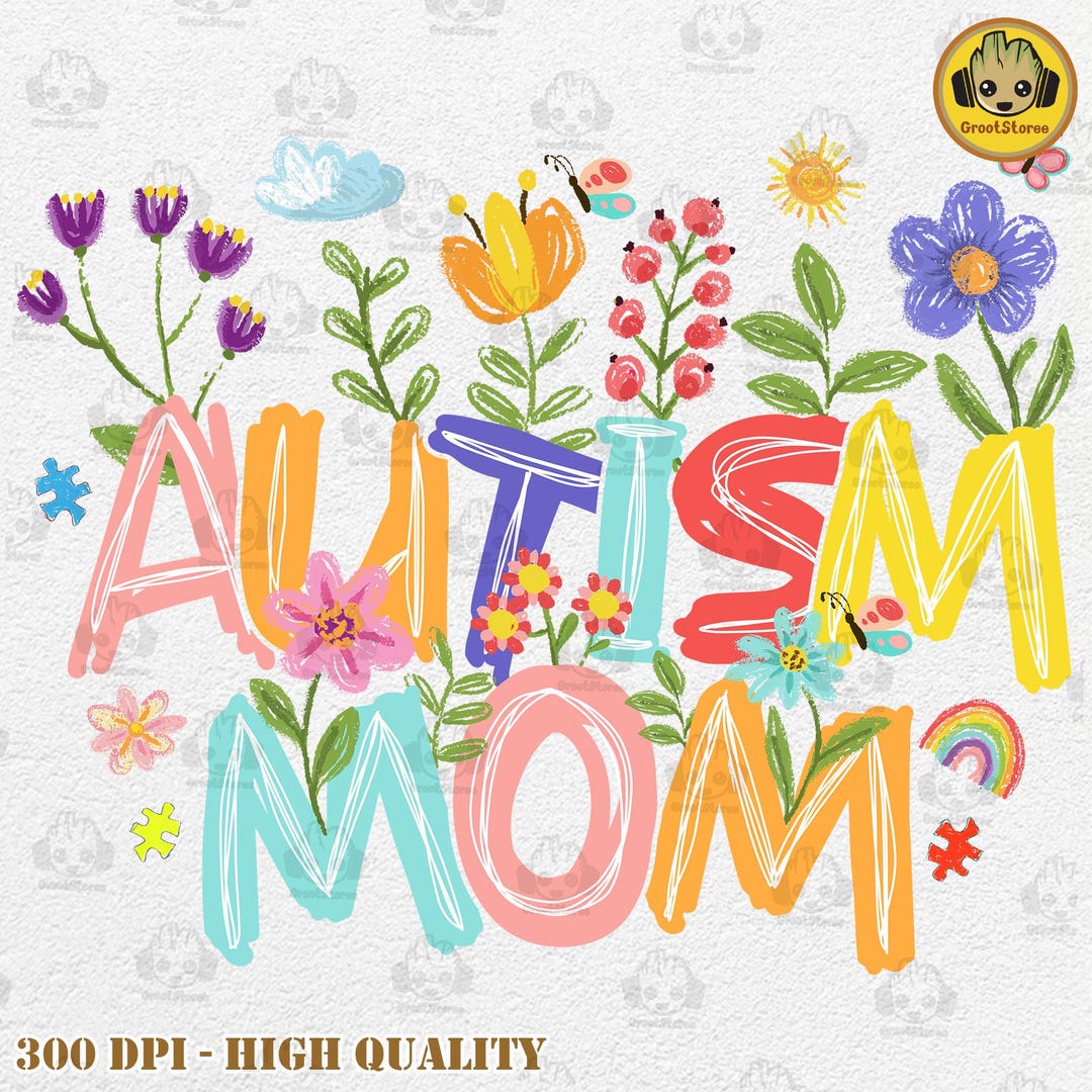 Wildflowers Autism Mom Png, Autism Mom Png, Retro Autism Mom Png, Proud ...