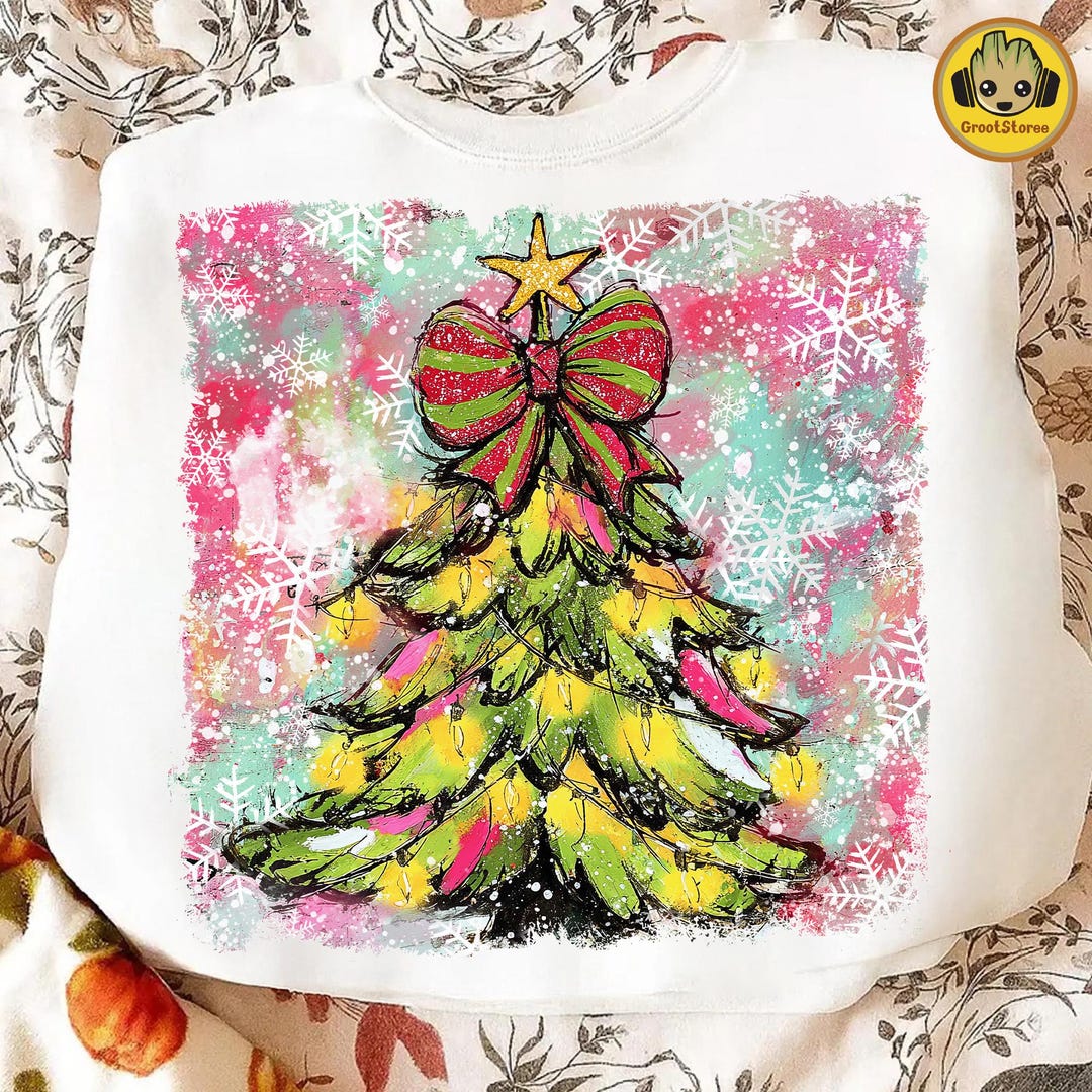 Preppy Christmas Tree PNG, Girly Christmas PNG, Xmas Png, Christmas ...