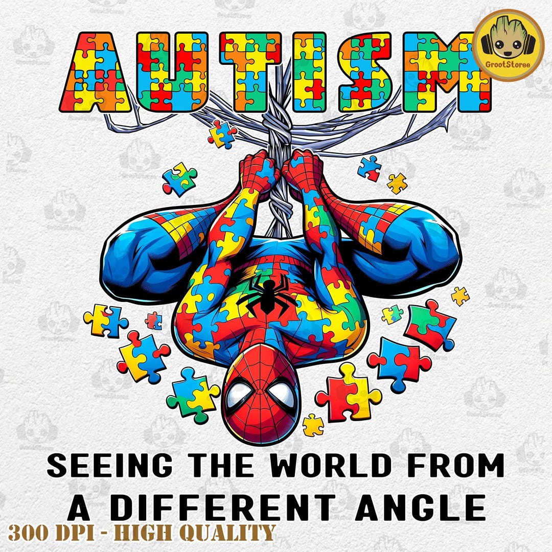 Autism Superhero Cartoon Png, Spider Cartoon Autism Awareness Png ...
