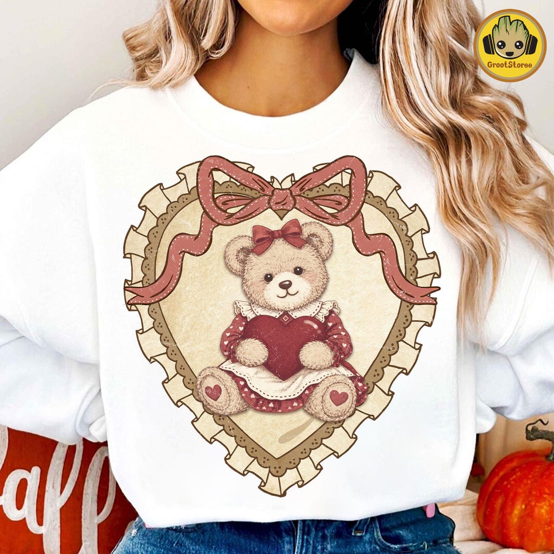 My Honey Bear Valentine Png, Vintage Thrifted Design, Grandma Core ...