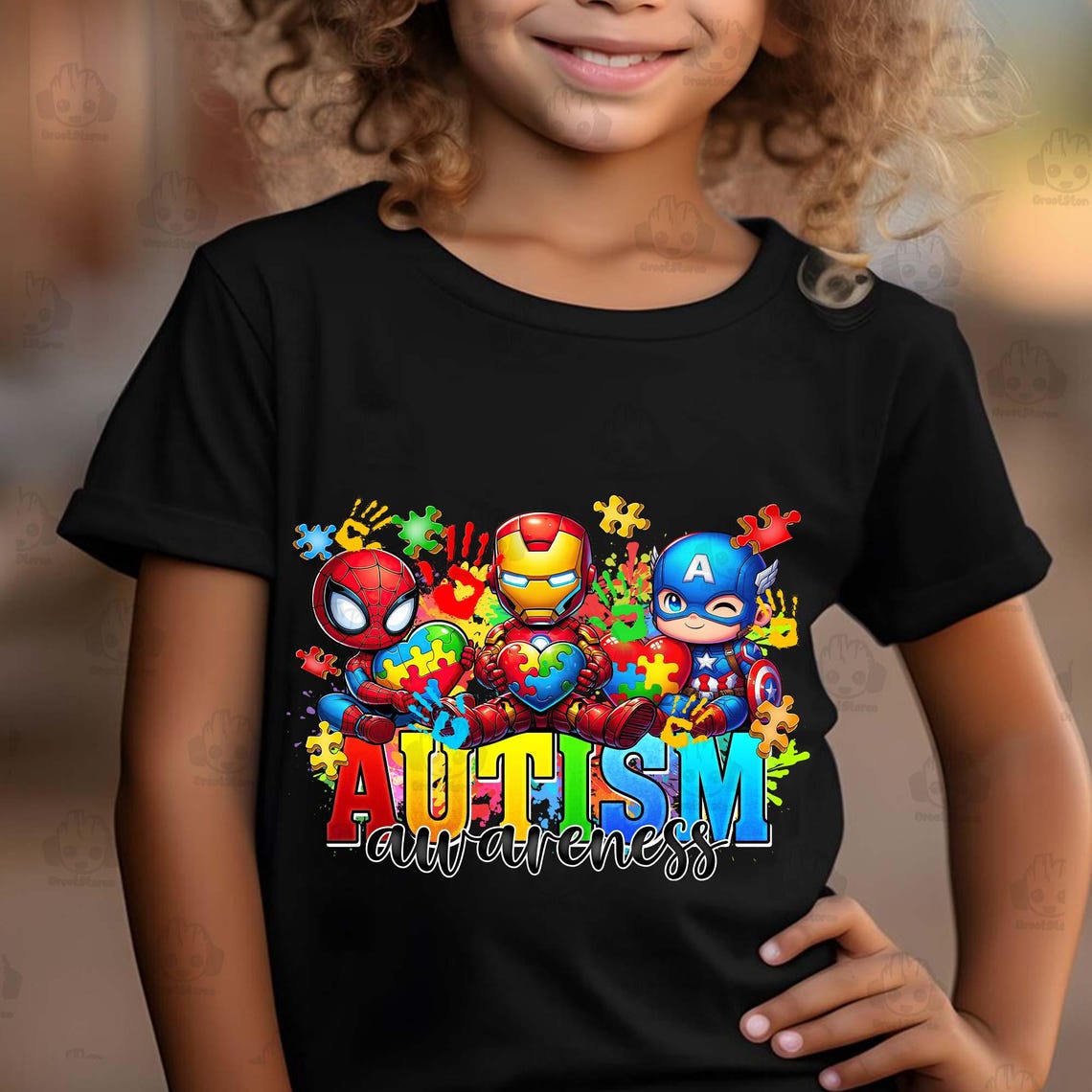 Autism Squad Superhero Cartoon Png, I Wear Blue for Autism Awareness ...