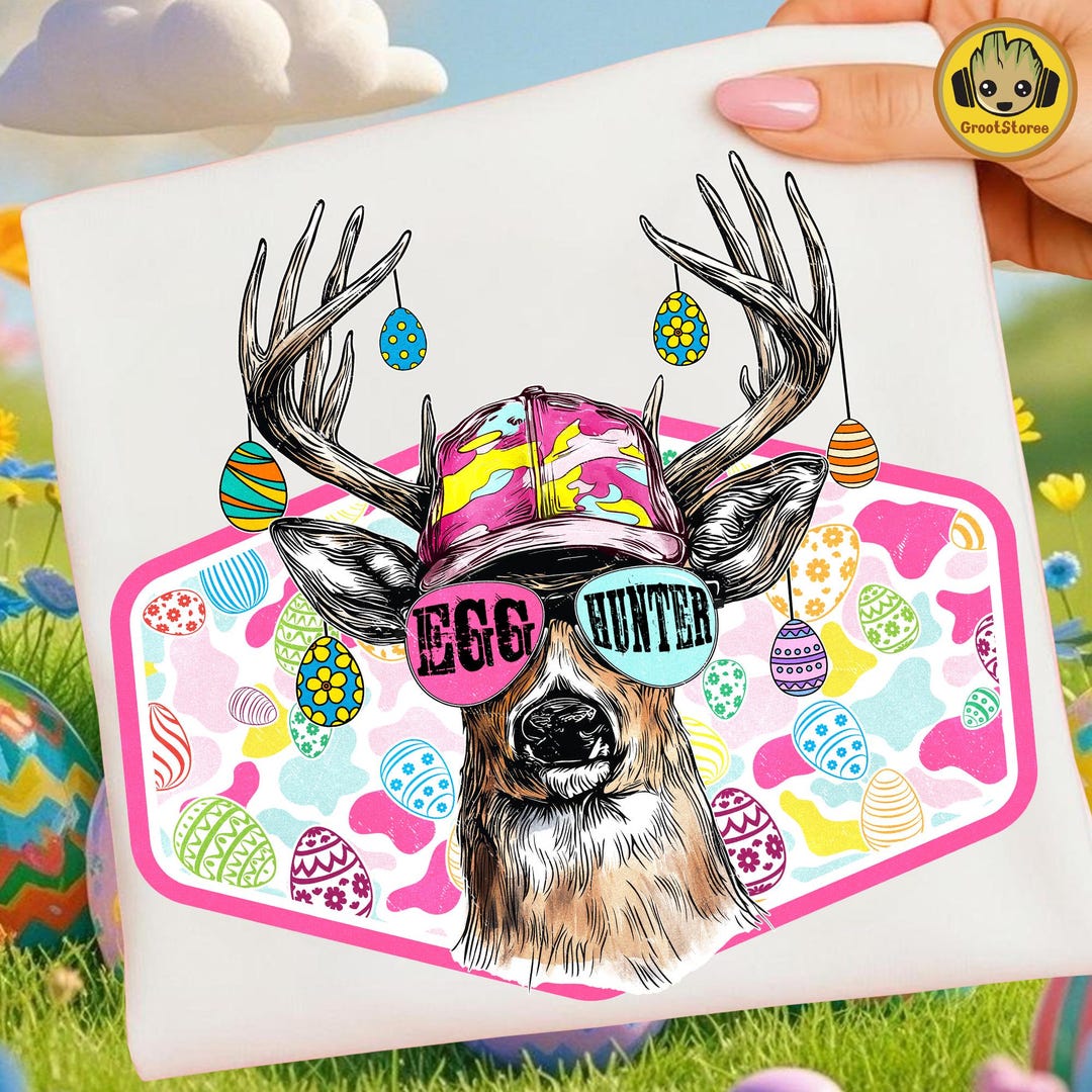 Egg Hunter PNG Easter, Deer Buck Hunter PNG, Boys Easter Hunting Shirt ...