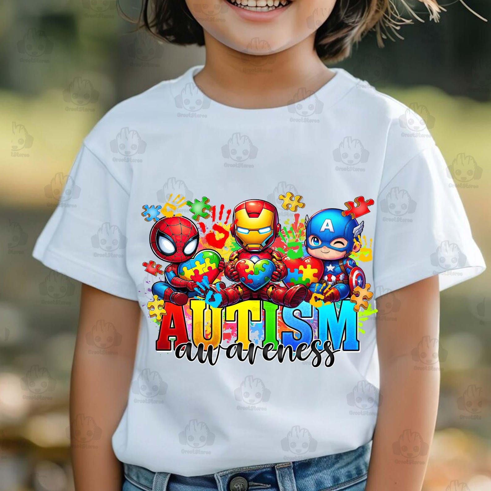 Autism Squad Superhero Cartoon Png, I Wear Blue for Autism Awareness ...