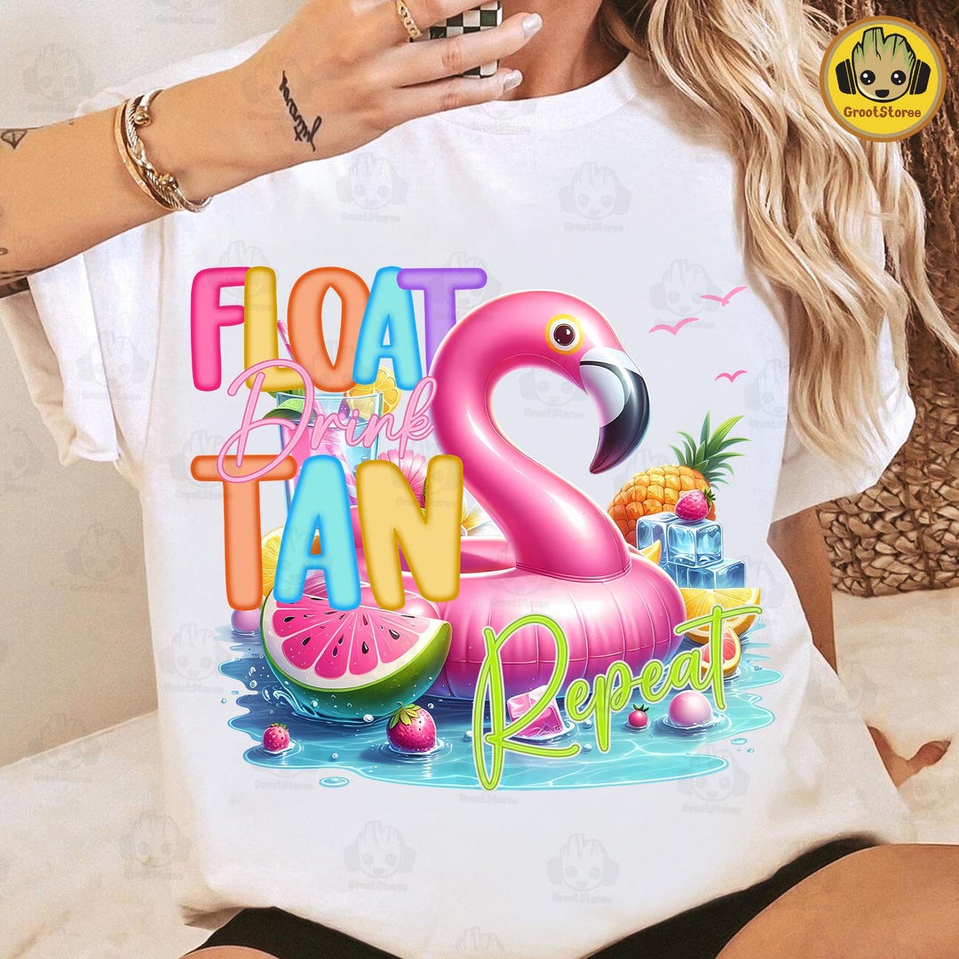 Float Drink Tan Repeat Png, Summer Beach Png, Day Drinking Png, Preppy ...