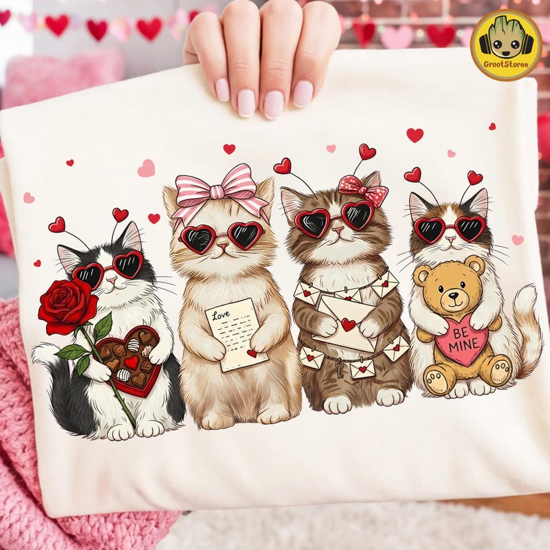 Valentines Cats Png Shirt - Etsy