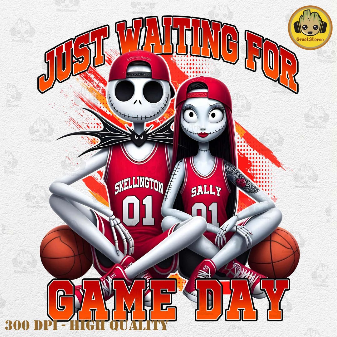 Nightmare Halloween Couple Png, Just Waiting for Game Day Halloween Png ...