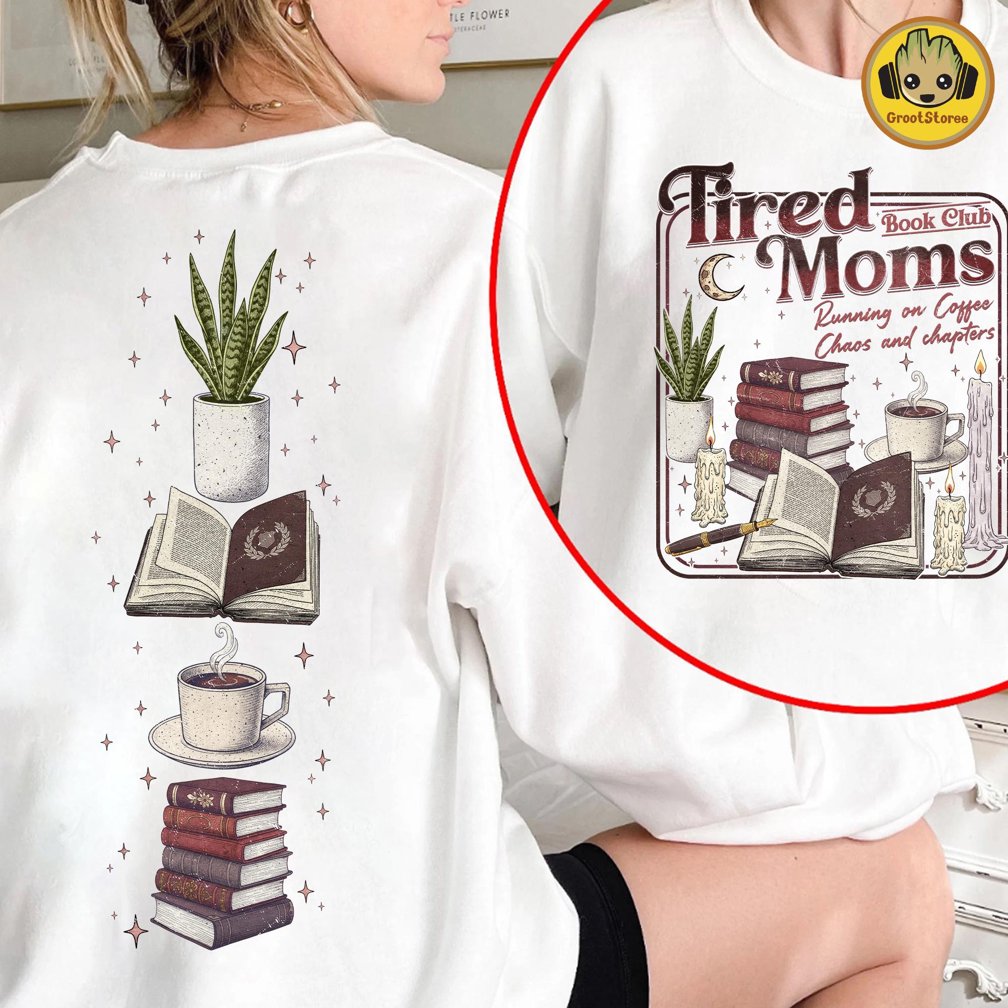 Funny Mom Book Club PNG, Retro Reader Shirt Design, Coffee Lover ...