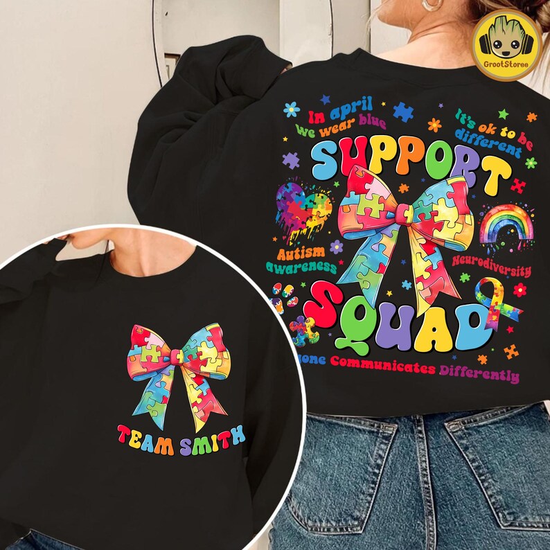Custom Autism Support Squad Png, Autism Awareness Png, Custom Support ...