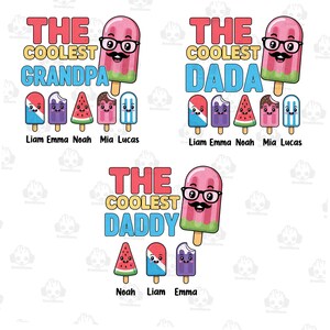 Personalized the Coolest Pop Papa Dad Png Bundle, Custom Popsicle With ...