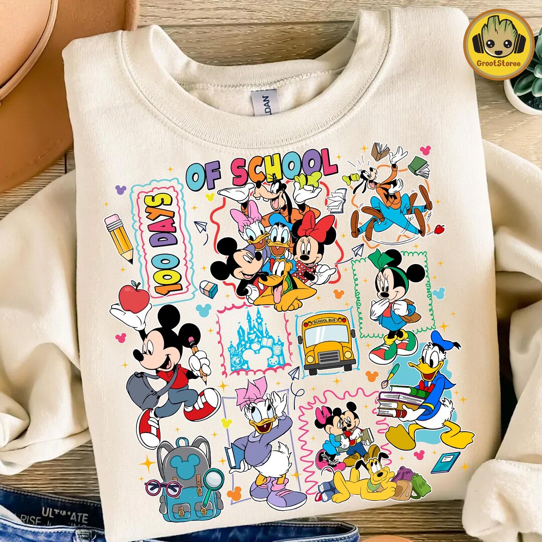 Happy 100 Days of School PNG, Cartoon Mouse & Friends Clipart, 100 Days ...
