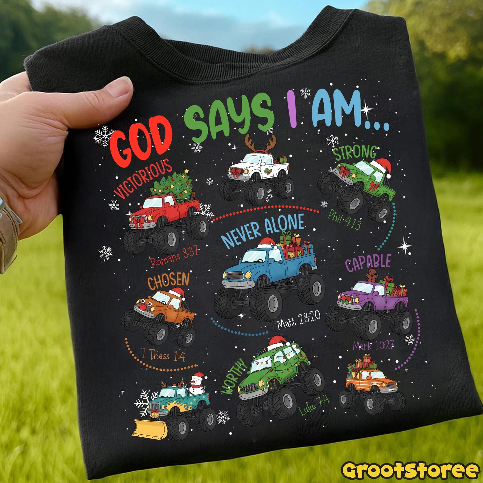 God Says I Am PNG, Christmas Monster Truck PNG, Christian Boys PNG ...