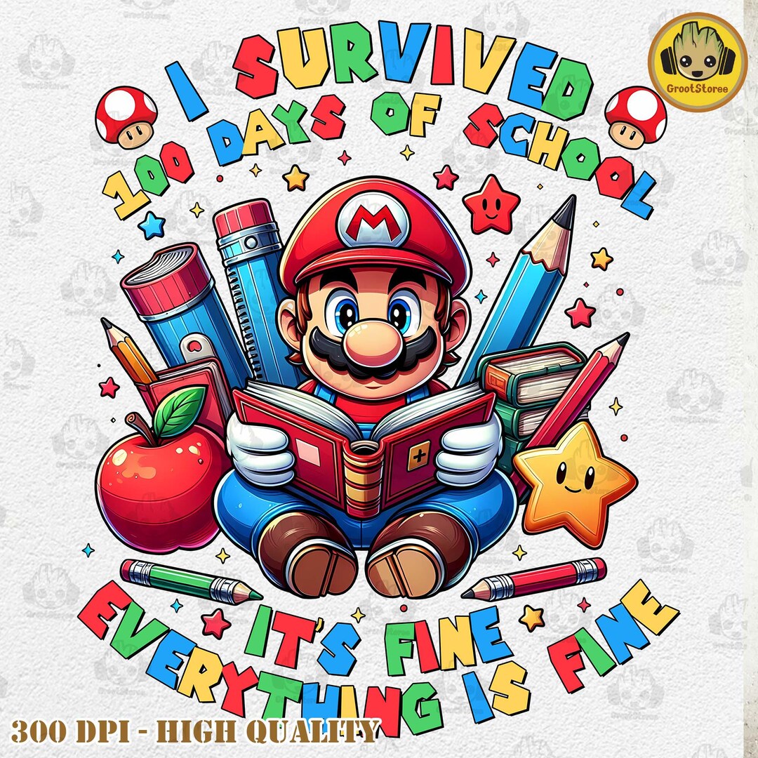 I Survived 100 Days of School Png, Cartoon School Png, 100 Days of ...