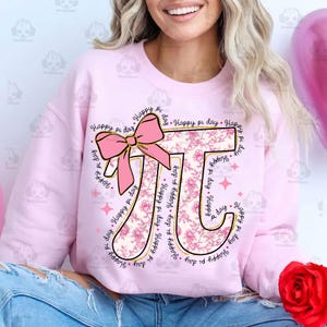 Pink Chinoiserie Pi Day Coquette Png, Teacher Math Png, Pi Day Bow Png ...
