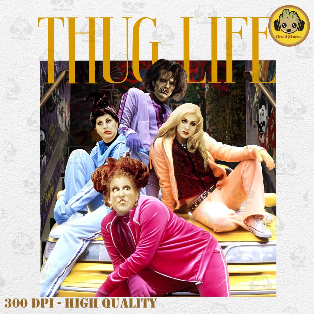 Thug Life Bad Witches Design Png, Retro Witches Movie Png, Retro ...
