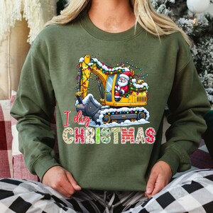 I Dig Christmas Png, Santa Backhoe Loader Png, Christmas Santa Png ...