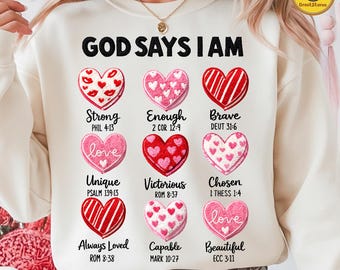 Christian Bible Verse Valentine Design, God Says I Am Valentine PNG ...