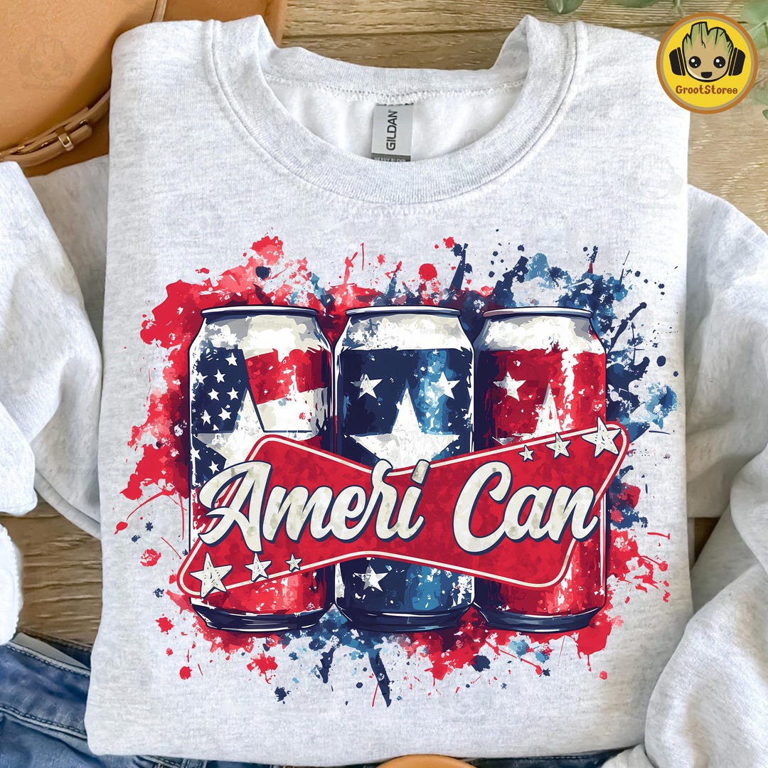 Ameri Can Png, America Beer Png, Funny 4th of July Shirt Design Png, American Flag Png ...