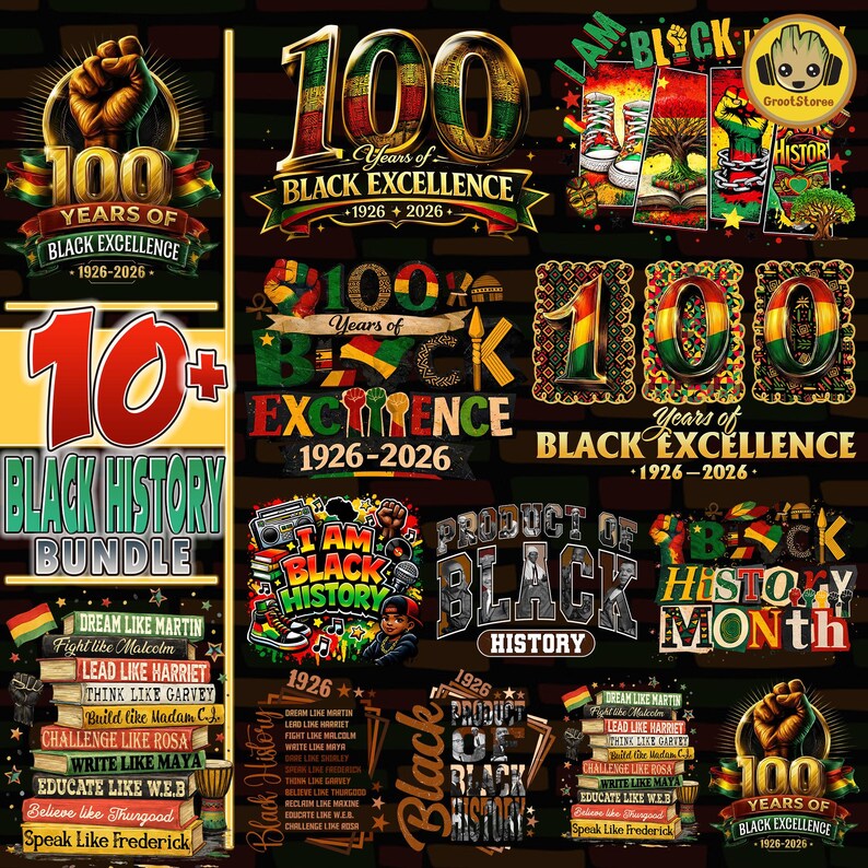 10+ Designs Black History Month Png Bundle, Juneteenth Png Bundle, 100 ...