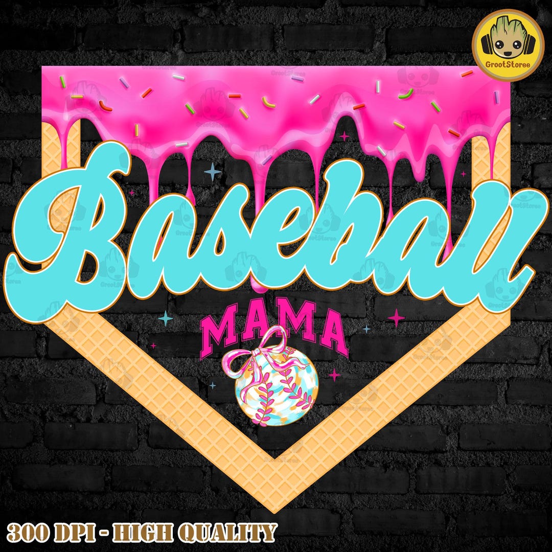 Baseball Mama Drip Png, Game Day Drip Png, Brushstroke Baseball Png ...