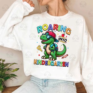 Roaring Into Kindergarten Png, Prek Dinosaur Png, Roaring Into Pre-k ...