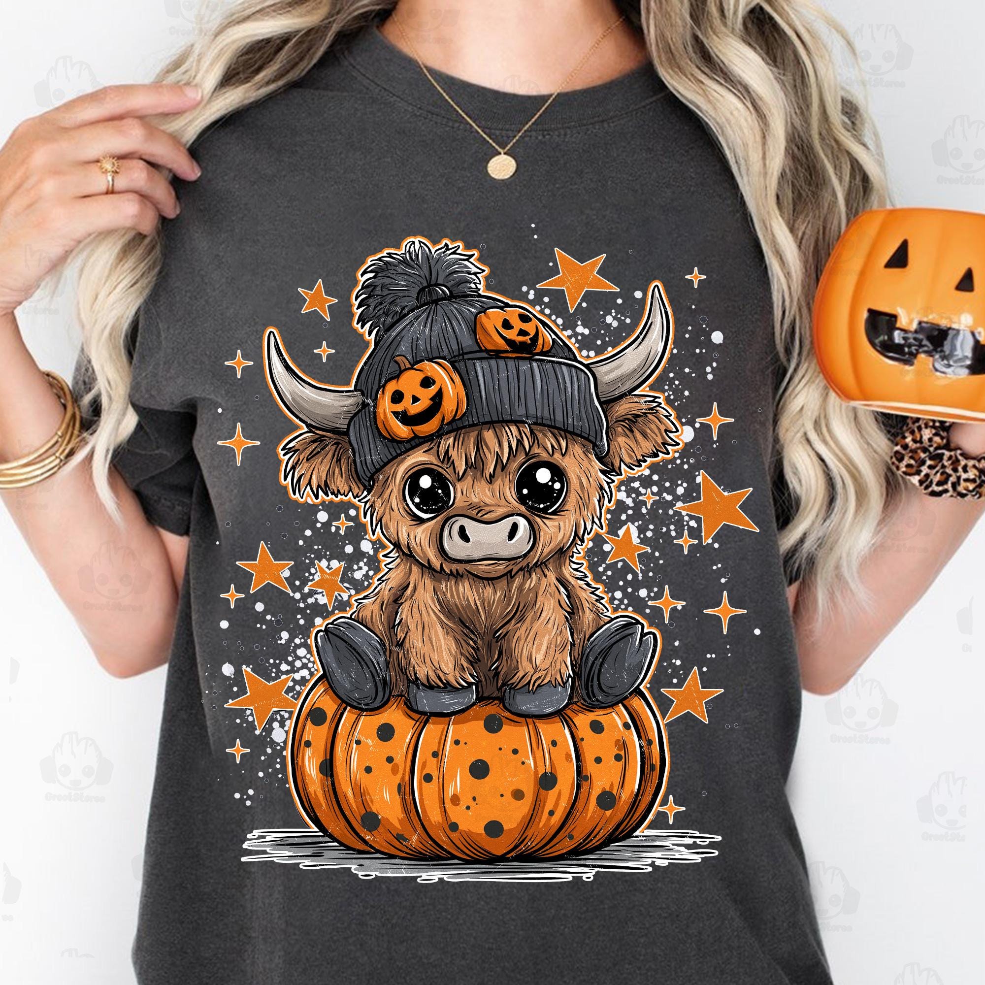 Retro Halloween Highland Cow Png, Moo I Mean Boo Png, Funny Fall ...