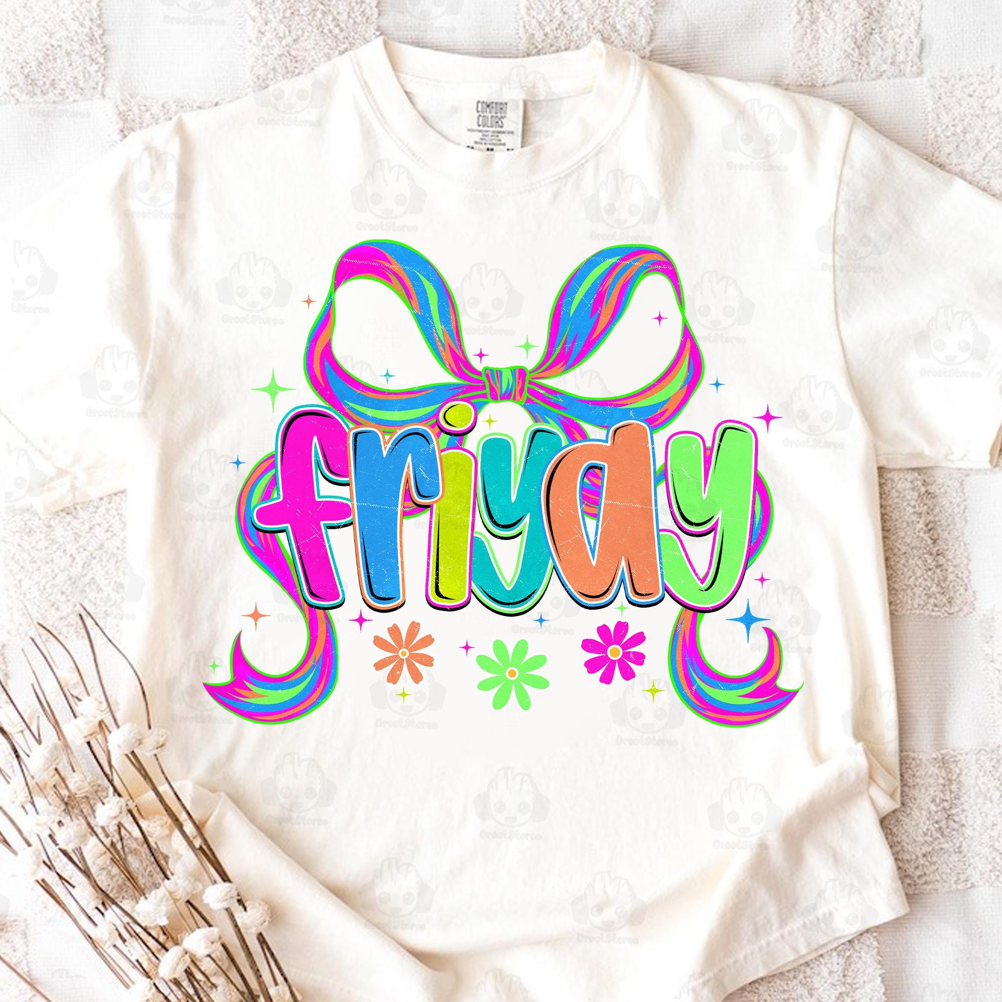 Happy Friyay Png, Retro Neon Friyay Png, Neon Teacher Friday Png ...