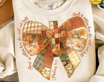 She Will Not Fall PNG, Jesus God is Within Her Png, Christian Coquette ...