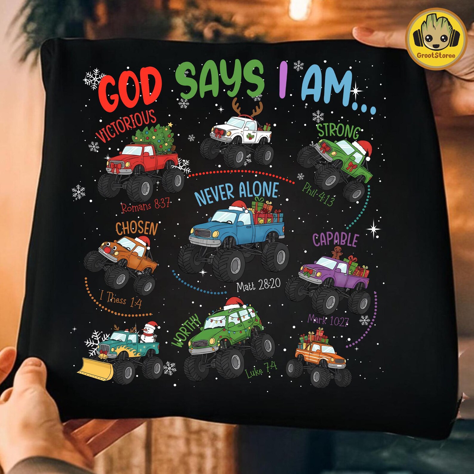 God Says I Am PNG, Christmas Monster Truck PNG, Christian Boys PNG ...