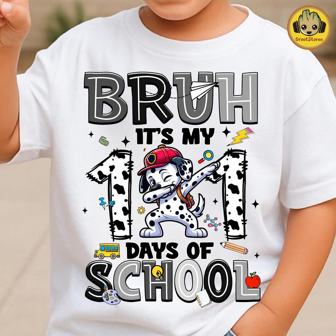 101 Days Smarter Png, Bruh It's My School Day Png, Dabbing Dalmatian ...