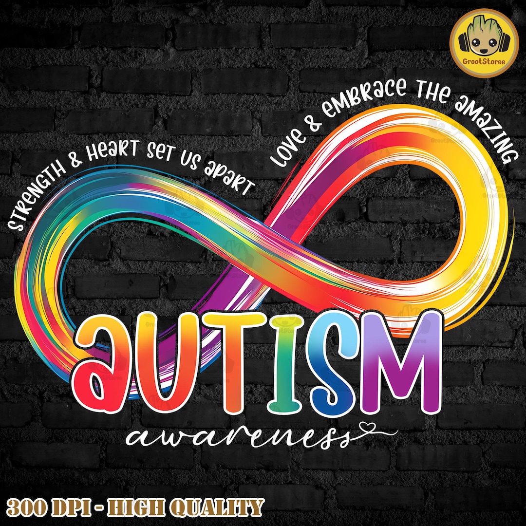 Autism Infinity Symbol Png, Autism Awareness Png, Retro Autism PNG ...