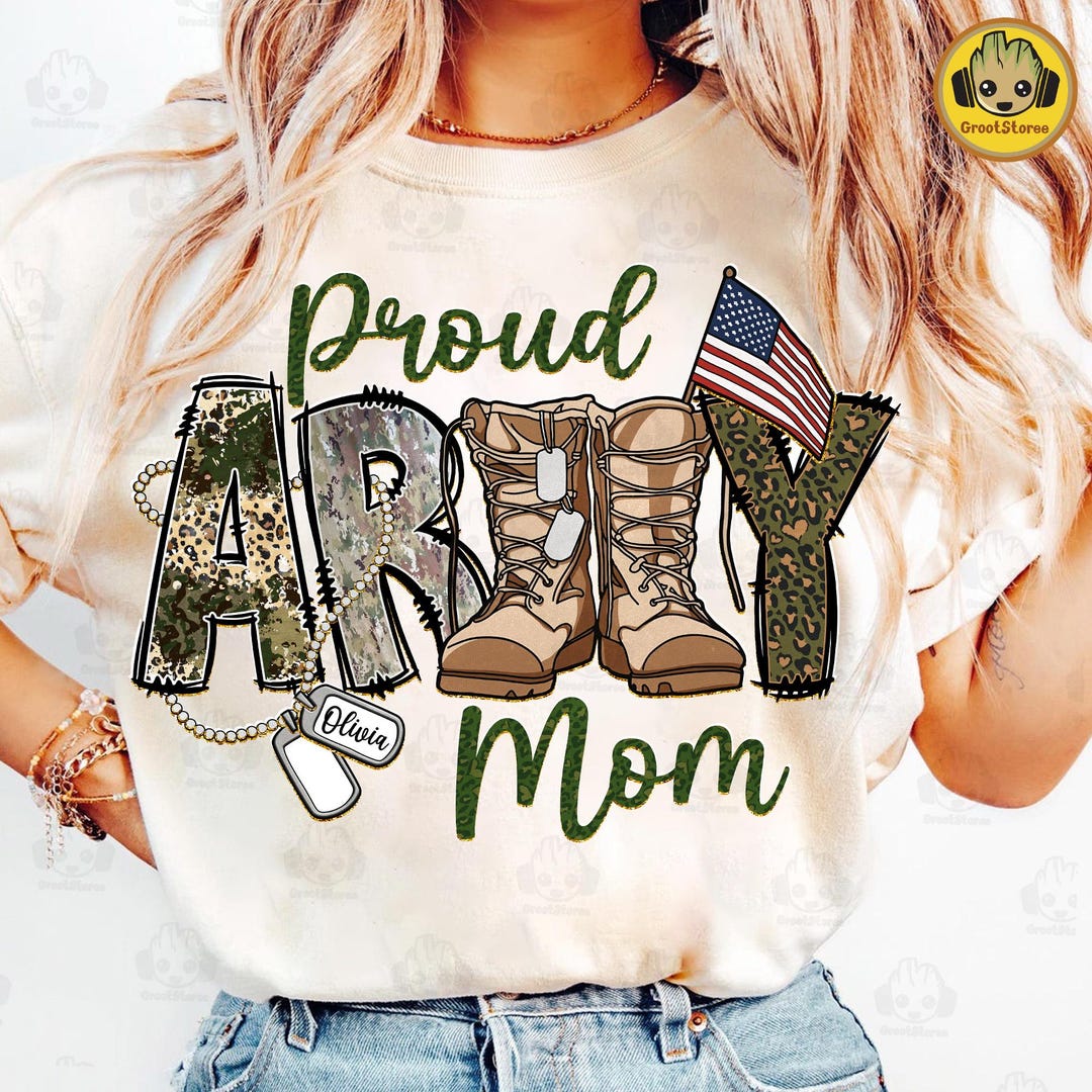 Custom Proud Army Mom Png, Military Mom Png, Army Family Png, Soldier ...