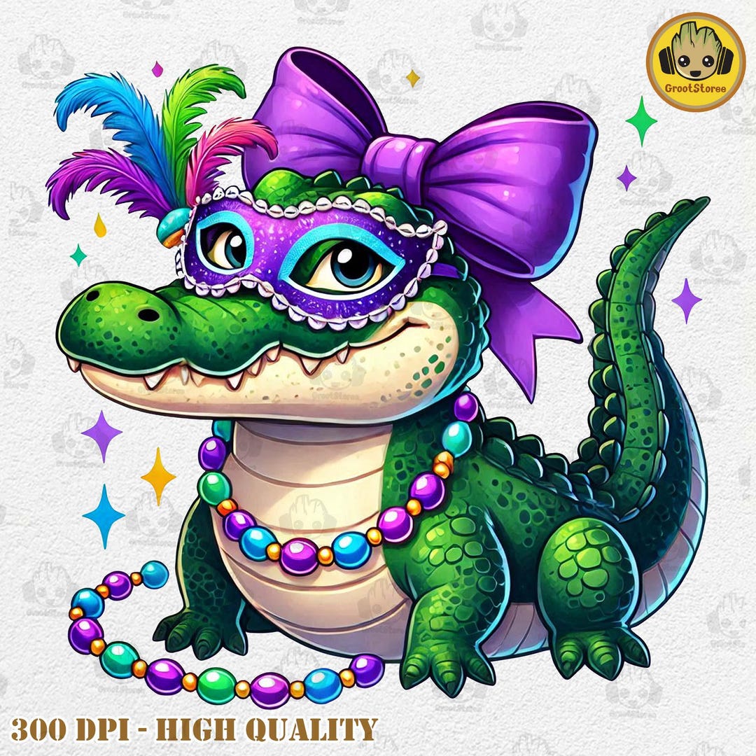 Gator Mardi Gras Png, Mardi Gras Alligator Png, Mardi Gras Kids ...
