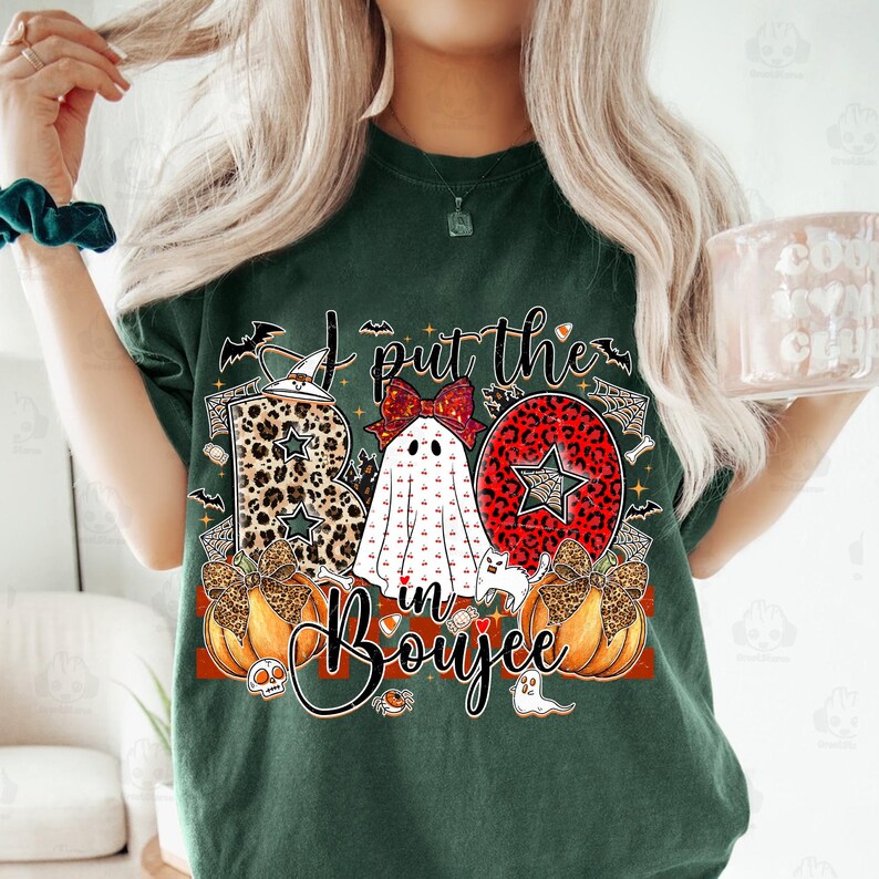 Retro I Put the Boo in Boujee Png, Leopard Coquette Halloween Png, Fall ...
