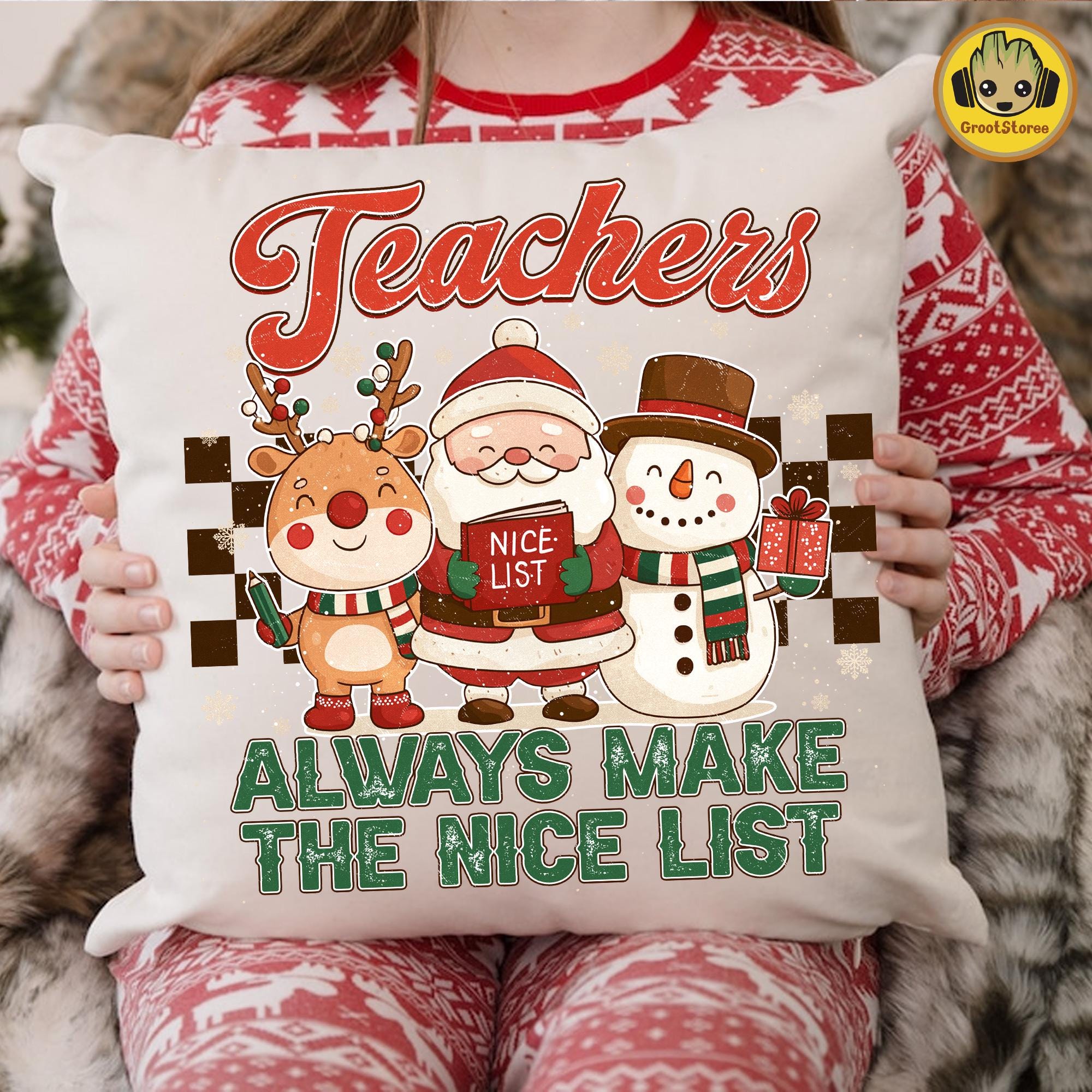 Custom Teacher Christmas Png, Teachers Always Make the Nice List Png ...