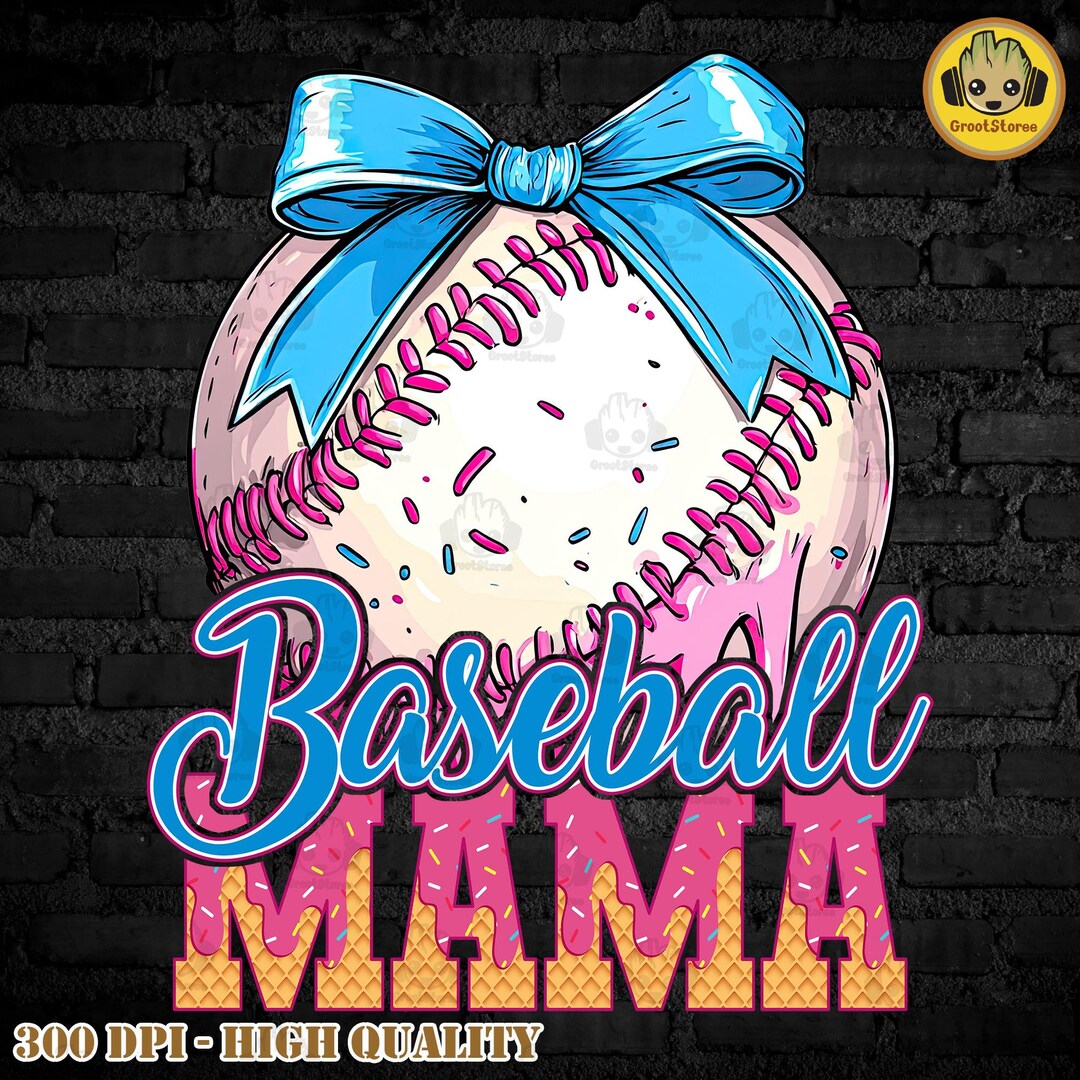 Baseball Mama Drip Png, Baseball Ice Cream Drip Png, Baseball Season ...