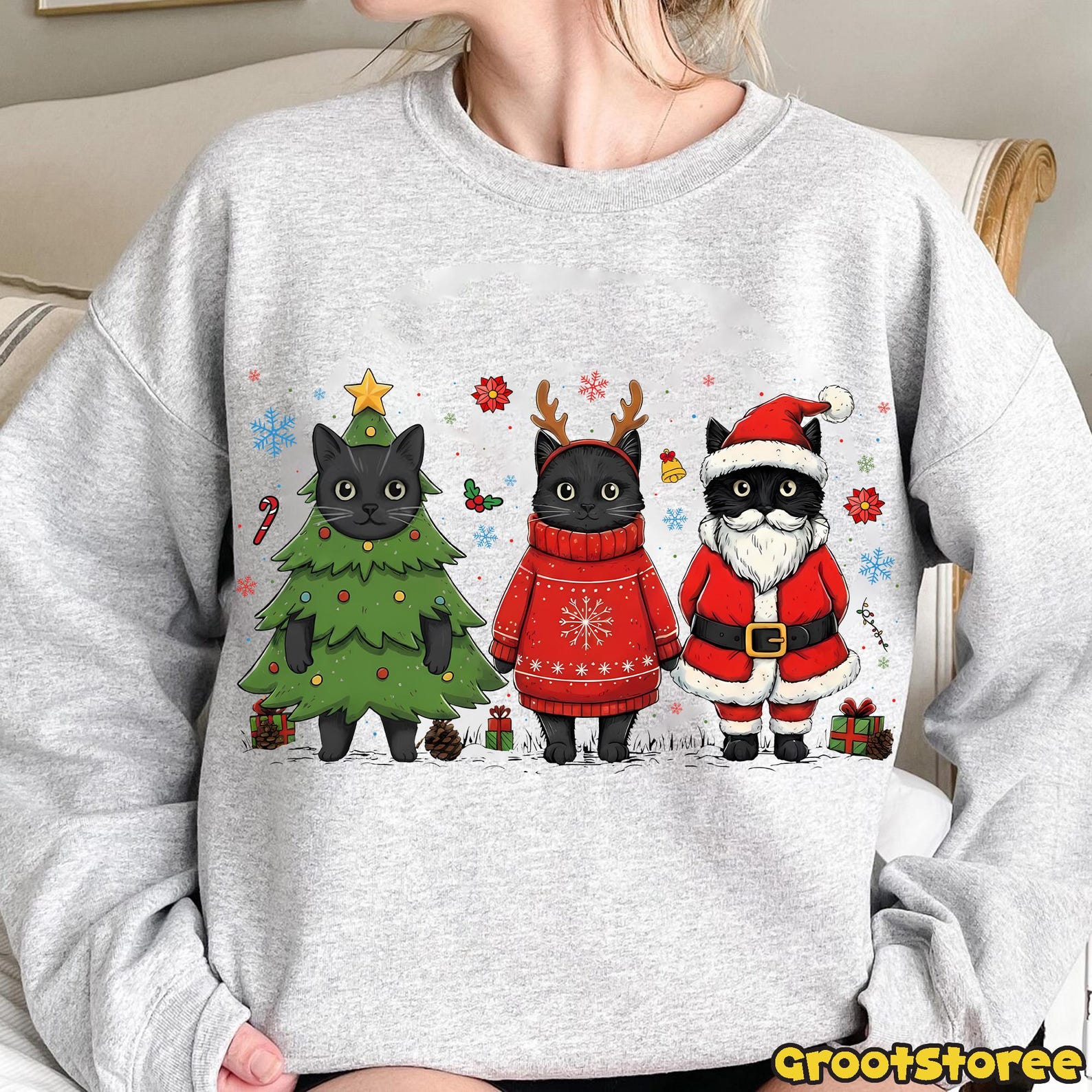 Meowy Christmas Png, Cute Cats With Santa Claus Hat Png Design, Xmas ...