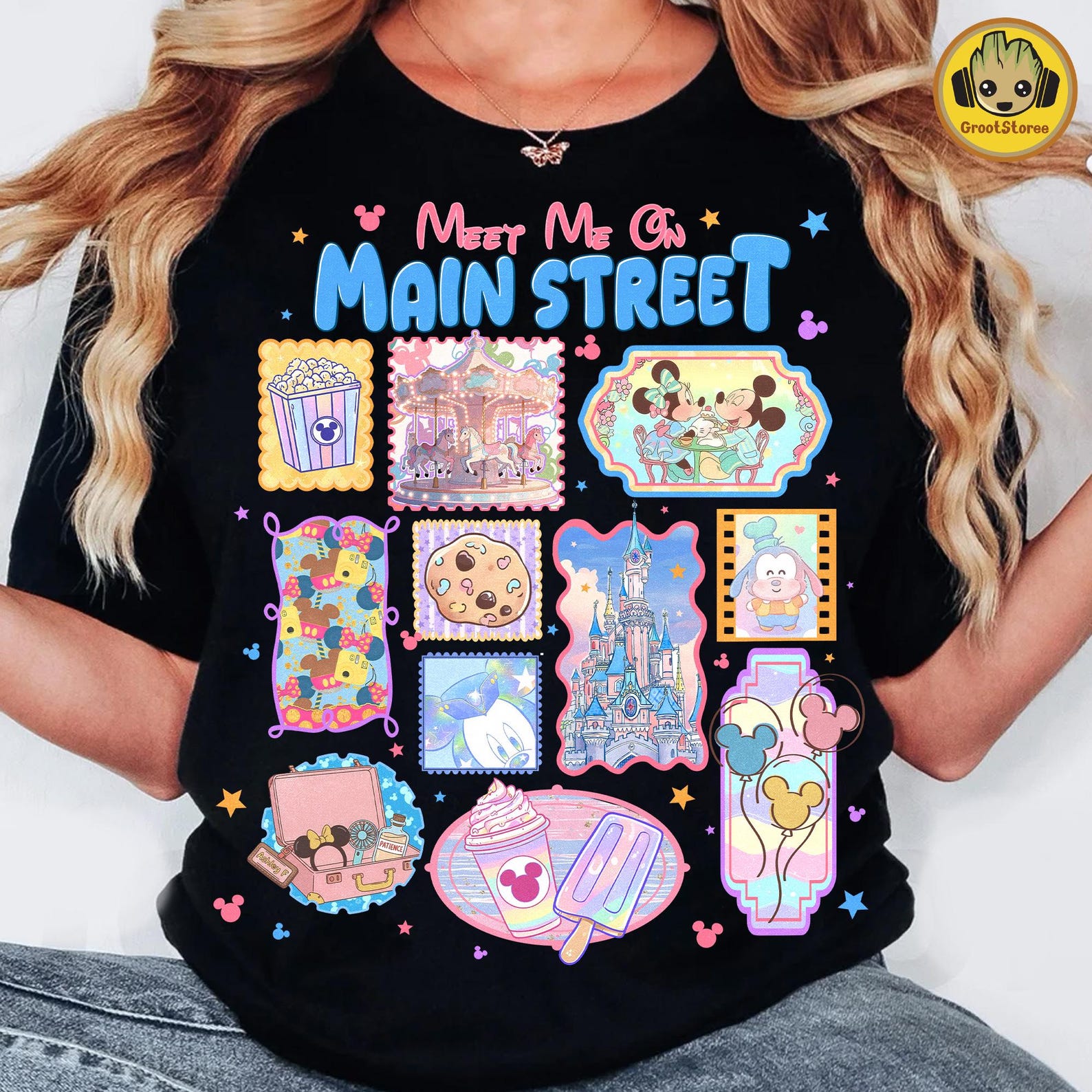 Meet Me on Main Street PNG, Magical Cartoon Stamps PNG, Cartoon Magic ...